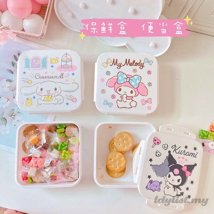 ღ Sanrio Lunch Box Food Sealed Box Melody Hello Kitty Kuromi Storage ...
