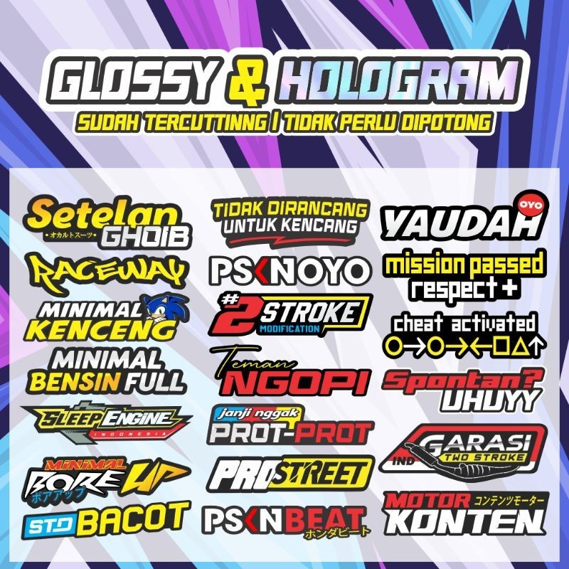 20pcs RACING STICKERS WORDS VIRAL LOGO FOR MOTORCYCLE HELMETS LAPTOP ...