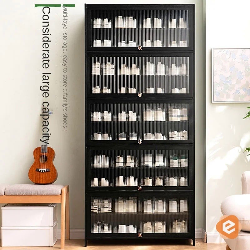 Spacious Shoe Cabinet Transparent Acrylic Door Simple Indoor Dustproof ...