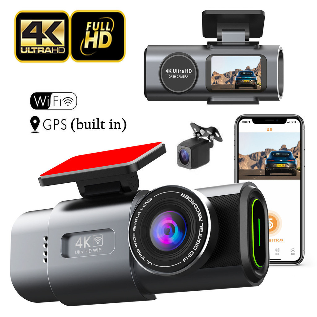 【MY Stock】2-inch 4K+1080P Front and Rear Dual Lens High-definition ...