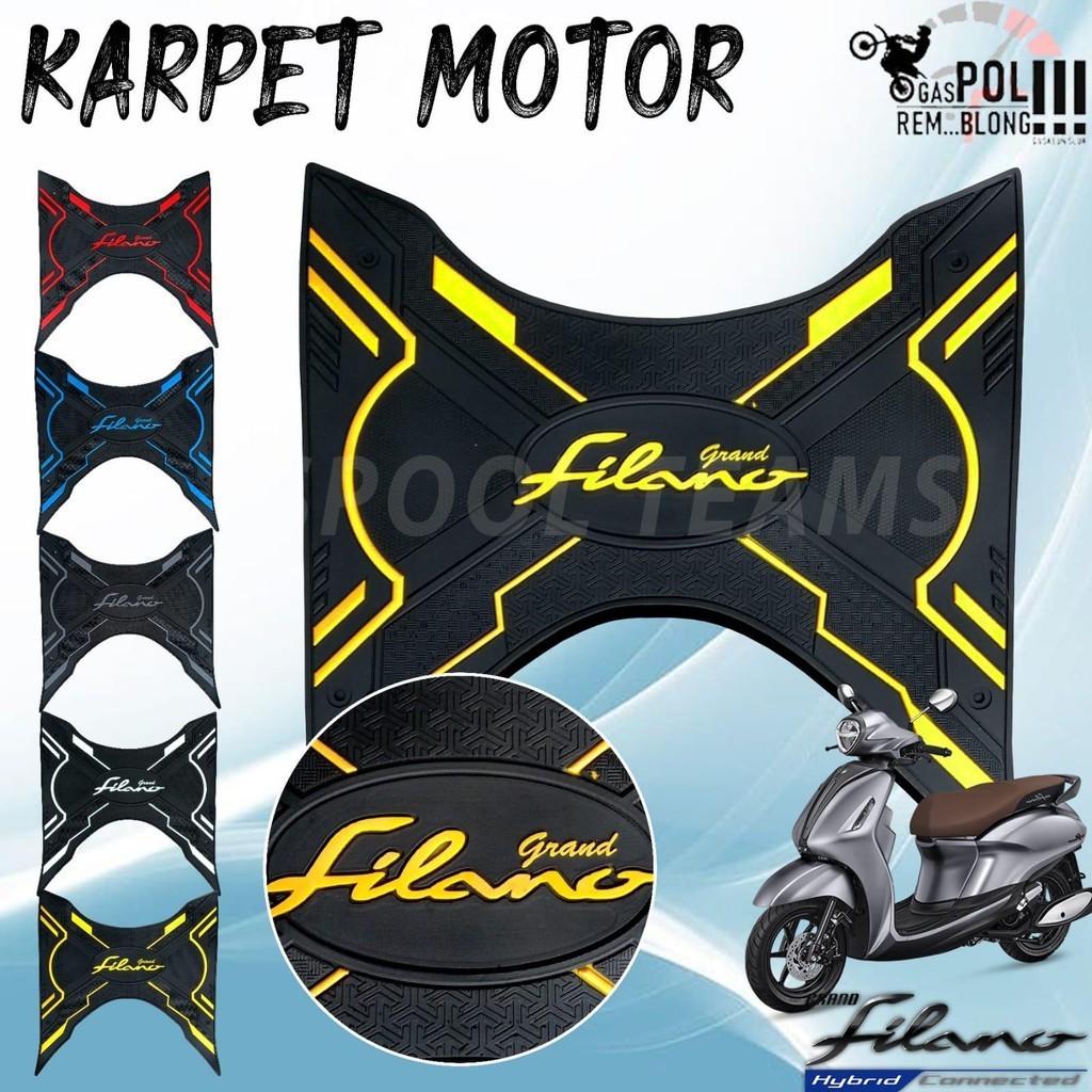 Filano YAMAHA Carpet Front Footrest Motorcycle Foot Mat BORDERS ...