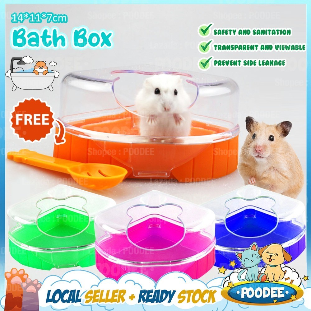 ALPHAPETS Portable Hamster Sand Bath-Small Animal Bathroom House Mouse ...