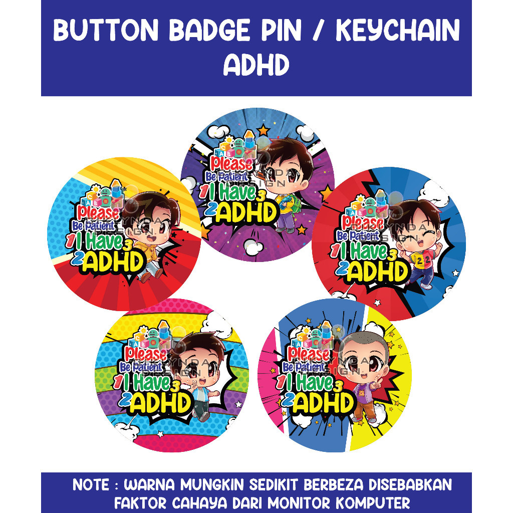 BUTTON BADGE SAFETY PIN - ADHD (BOY) | Shopee Malaysia