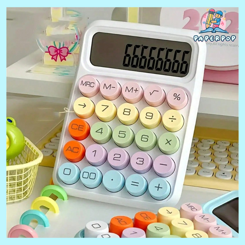LOCAL! Calculator Cute Kalkulator Multicolor 12 Digits Large Display ...