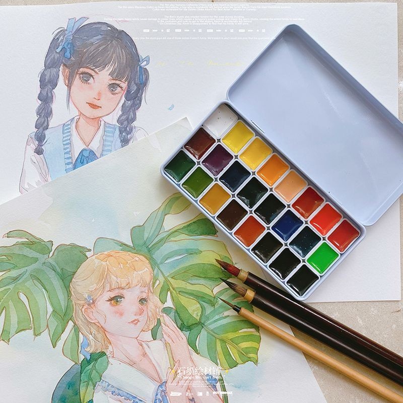 German schmincke Preppy Grade 24 Colors Watercolor Paint Packing 36 ...