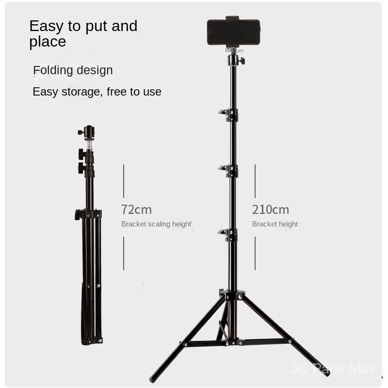 Phone Stand for Live Streaming Thermometer Folding Live Light Stand ...