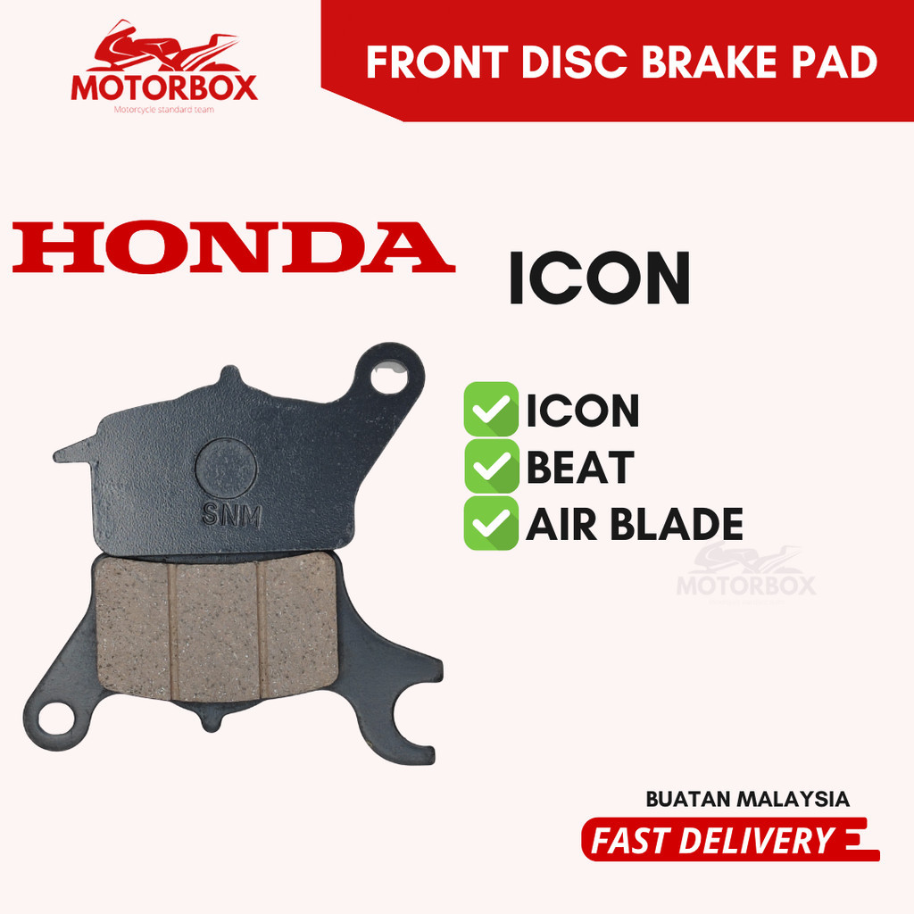 FRONT DISC BRAKE PAD HONDA ICON - BEAT / AIR BLADE BREK PAD DISK BRAKE ...