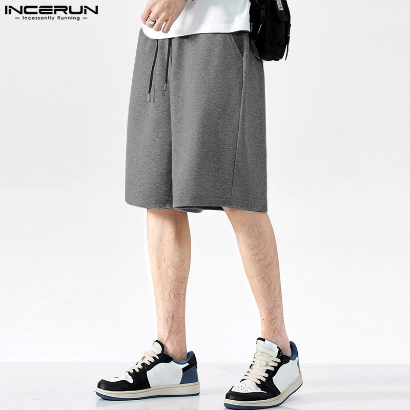INCERUN Men's Fashion Elastic Loose Straight Solid Color Home Fury ...