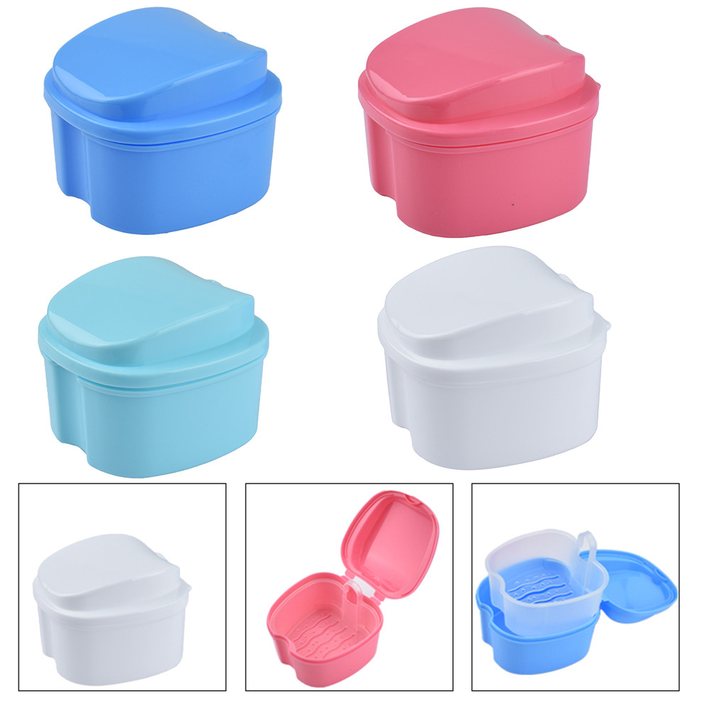 Apple Dental Case Double Denture Cleaning Case Retainer Case Dental ...