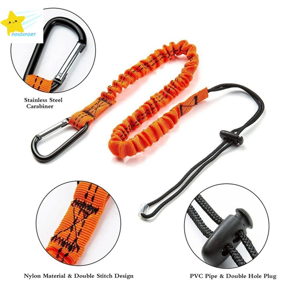 POLOSPORT Safety Bungee Tether, With Carabiner Hook Anti-Falling Tool ...