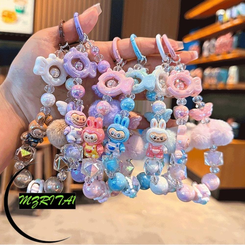MARITA1 Labubu Beaded Key Chain, Keychain Pendant Cartoon Hand-drawn ...