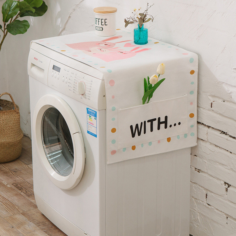 Cartoon Cute Type Washing Machine Cover Cloth Cover Drum Washing Machine Bedside Table Cover ...