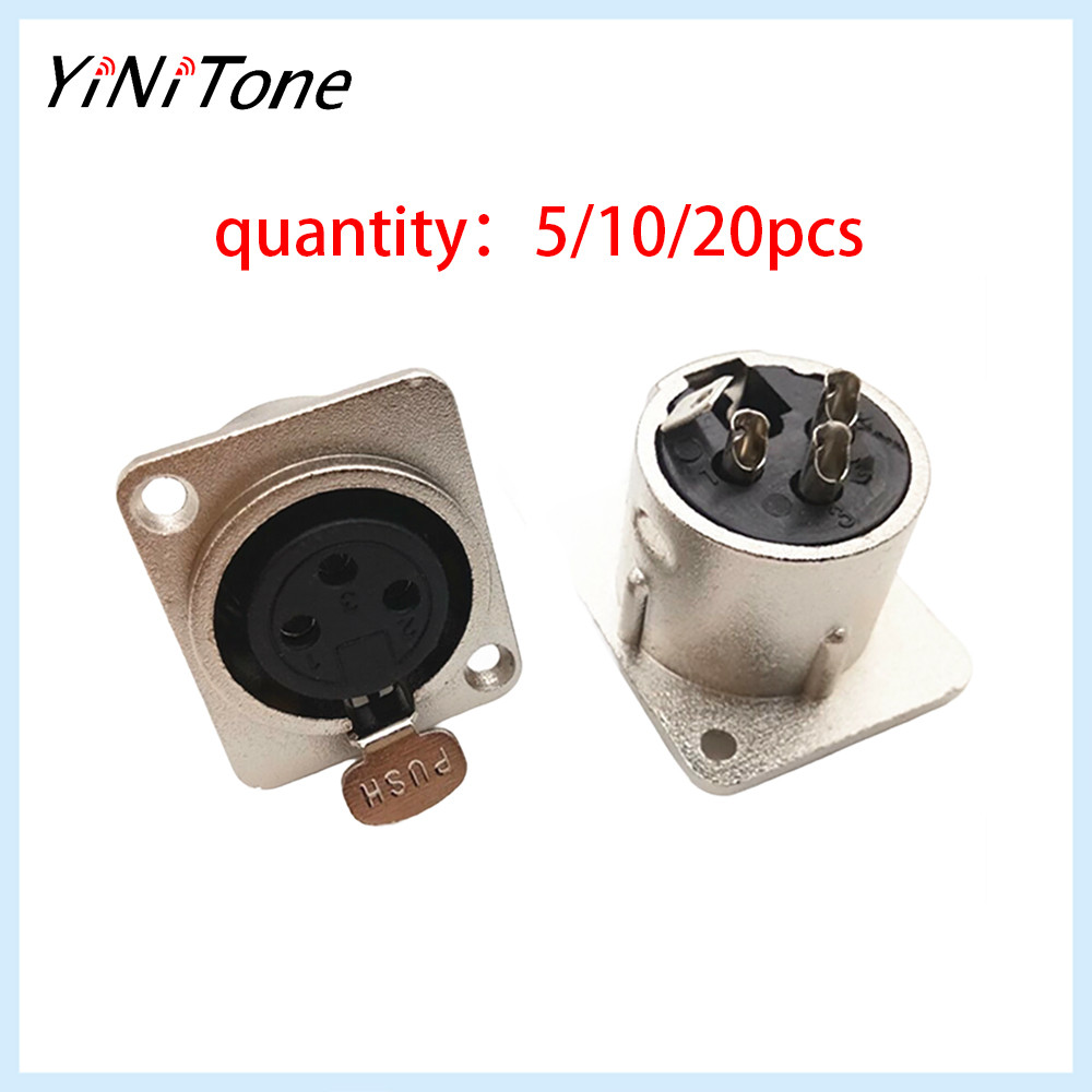 3Pin XLR Socket Female Panel Mount Socket Audio Speaker Mic Jack Plug ...