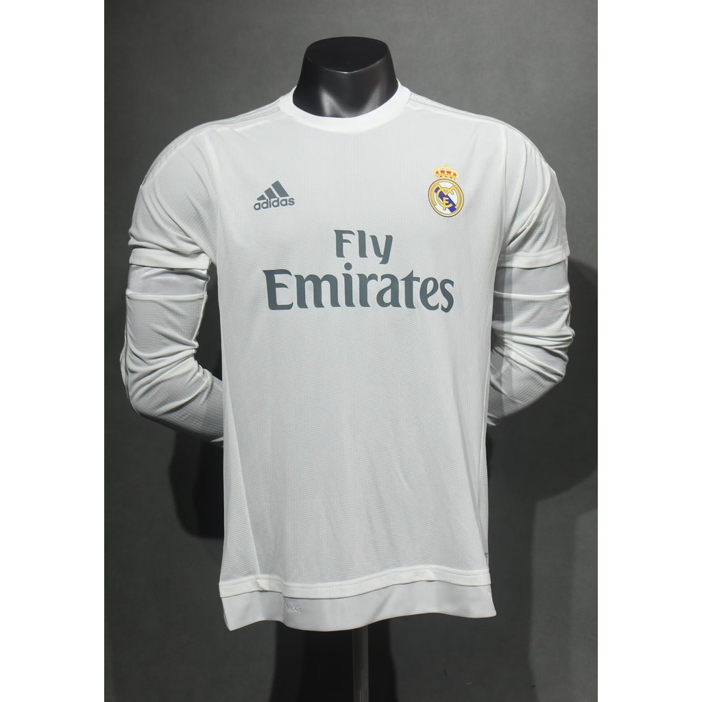 Player Edition 1516 Real Madrid Home Football Retro Long Sleeve ...