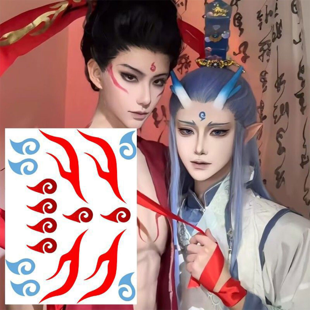 Nezha 2 Temporary Tattoos Cos Anime Makeup Cosplay Temporary Tattoos ...