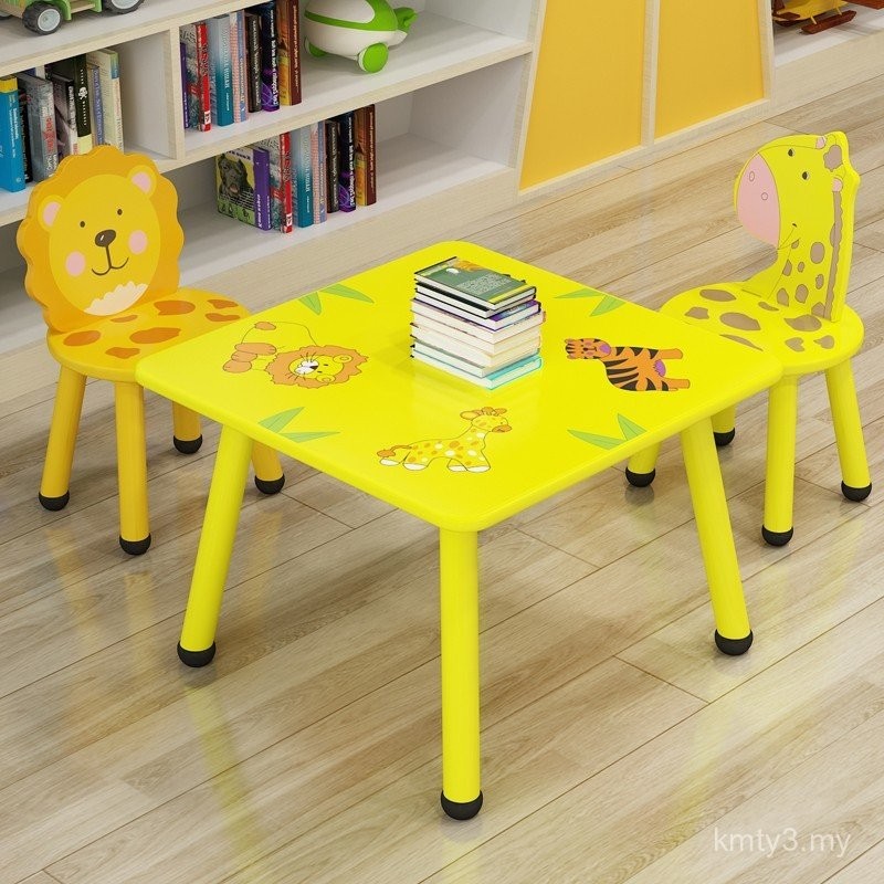 Children Table Chair Set Solid Wood Eating Round Table Chair Baby ...