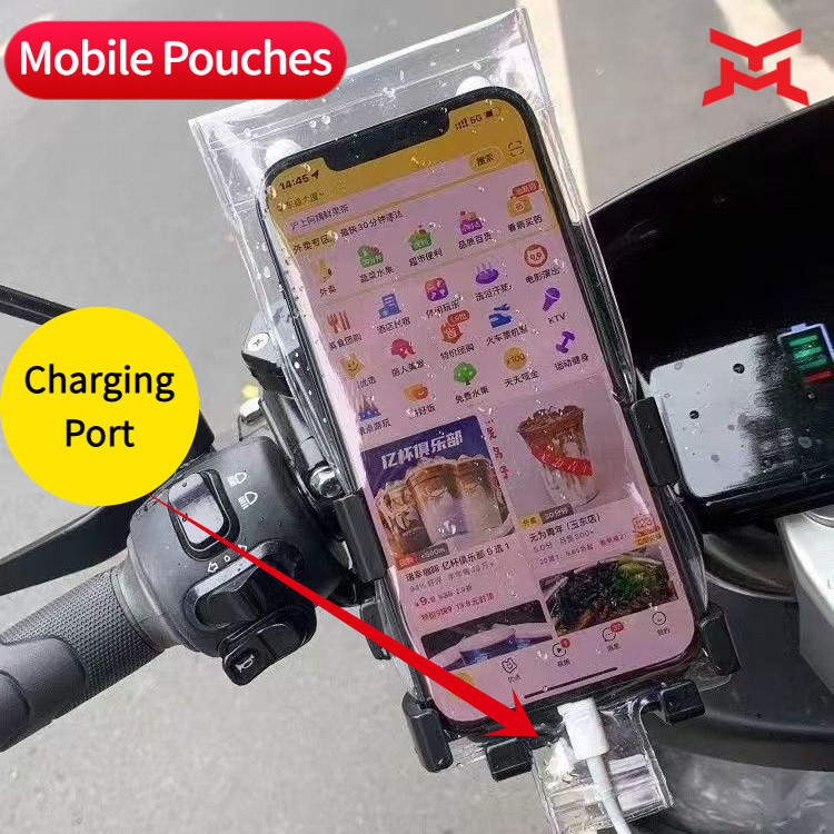 Waterproof Phone Pouch Motorcycle Rider Rechargeable Touch Screen ...