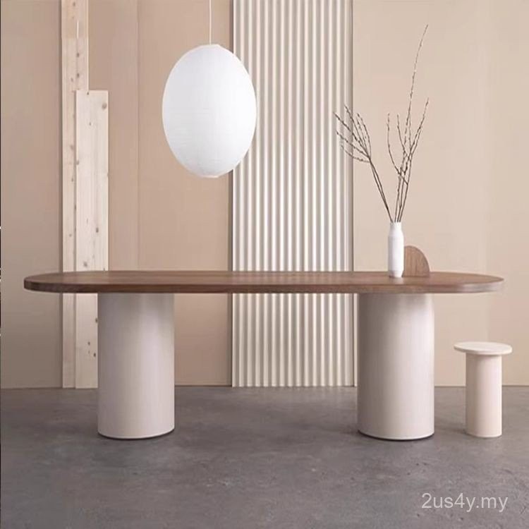 Oval Solid Wood Dining Table Living Room Small Conference Table Nordic ...