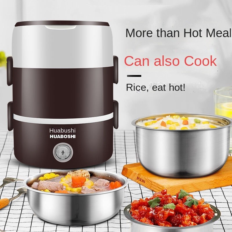 Electric Lunch Box Two Three Layers Plug-In Electric Heating Insulated ...