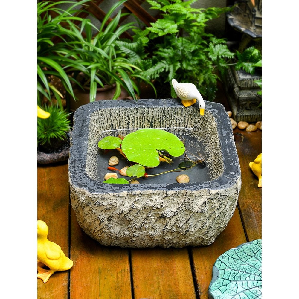 Courtyard Small Garden Balcony Fish Pond Landscaping Ornaments Outdoor ...