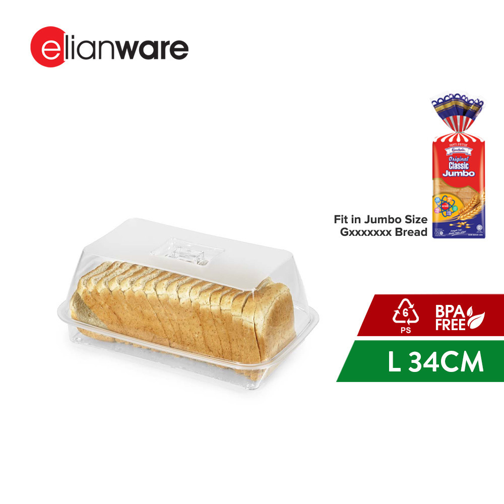 Elianware Tranparent Food Storage Cake Bread Storage Box Bekas Kuih ...