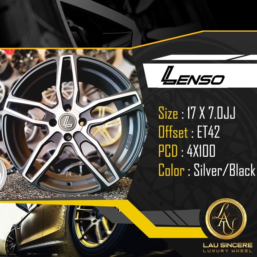 Lenso 17 X 7.0JJ 4X100 Silver/ Black | Shopee Malaysia
