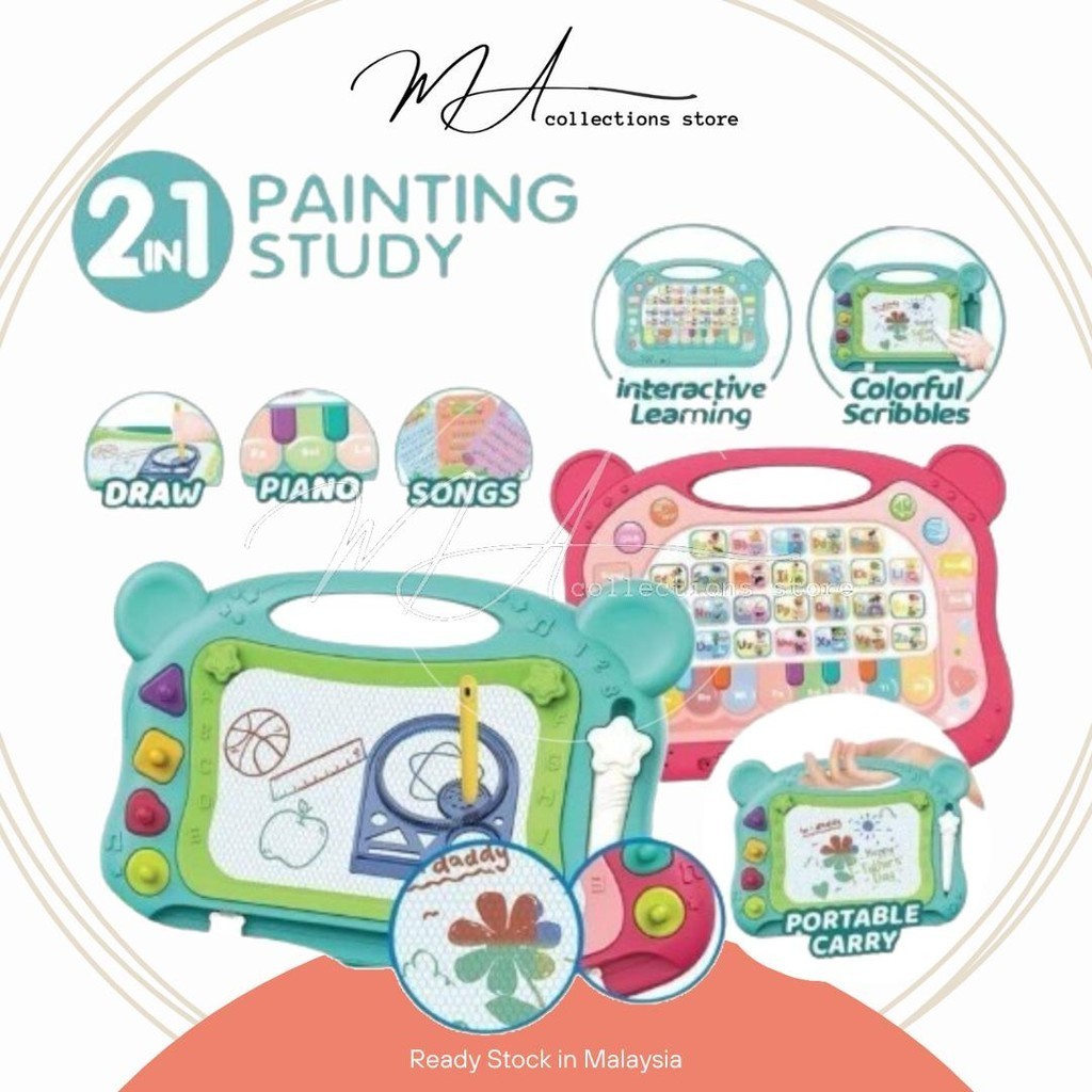 2 IN 1 Interactive Musical Sound Piano Instrument Educational Learning ...