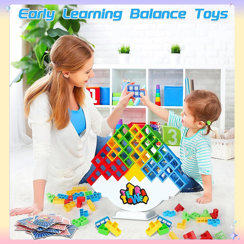 Tetris Tower Balance Game Stacking Block Kids Puzzle Toys Montessori ...
