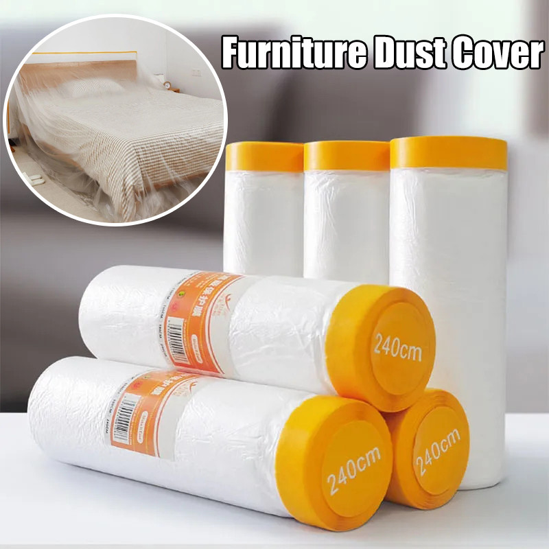 Dust Cover Home Protective Bed Cover Masking Film Plastic Sheet Cover ...