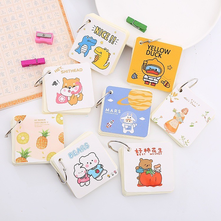 GANTUNGAN Zbh Mini Ring Notebook Contains 80 Sheets Cute Character ...