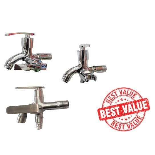 MULTI-USE 2 WAY STAINLESS STEEL / CHROME WALL MOUNTED WATER TAP ...