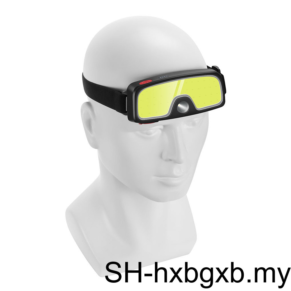 LED Headlight COB Type-C Head Lamp Modes Display Dual Headlamp Elastic ...