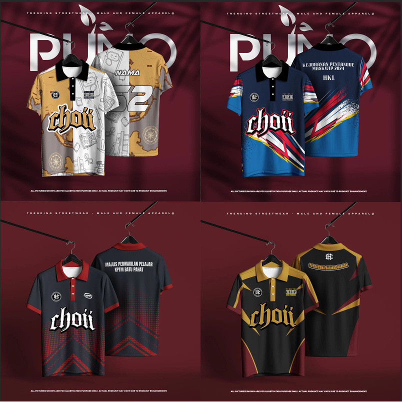2024 Choii Baju Tshirt Men Thailand Viral Custom Jersey Ootd Collar ...