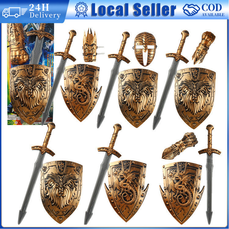 sparta warrior sword shield toys Lion shaped shield cosplay kids ...
