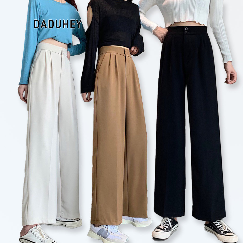 Daduhey baju raya perempuan Women's Wide-Leg Loose Slimming High Waist ...