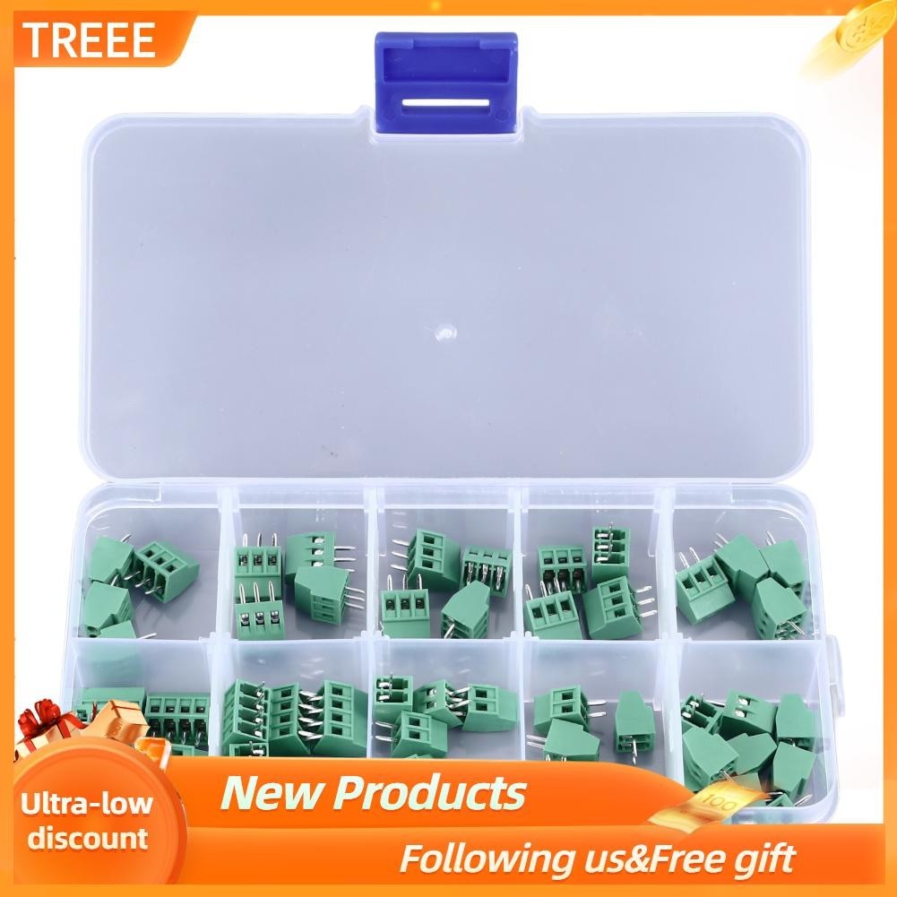 Treee 50 X Screw Terminal Connector 2.54mm Pitch 2P 3P 4P PCB Mount Block Kit | Shopee Malaysia