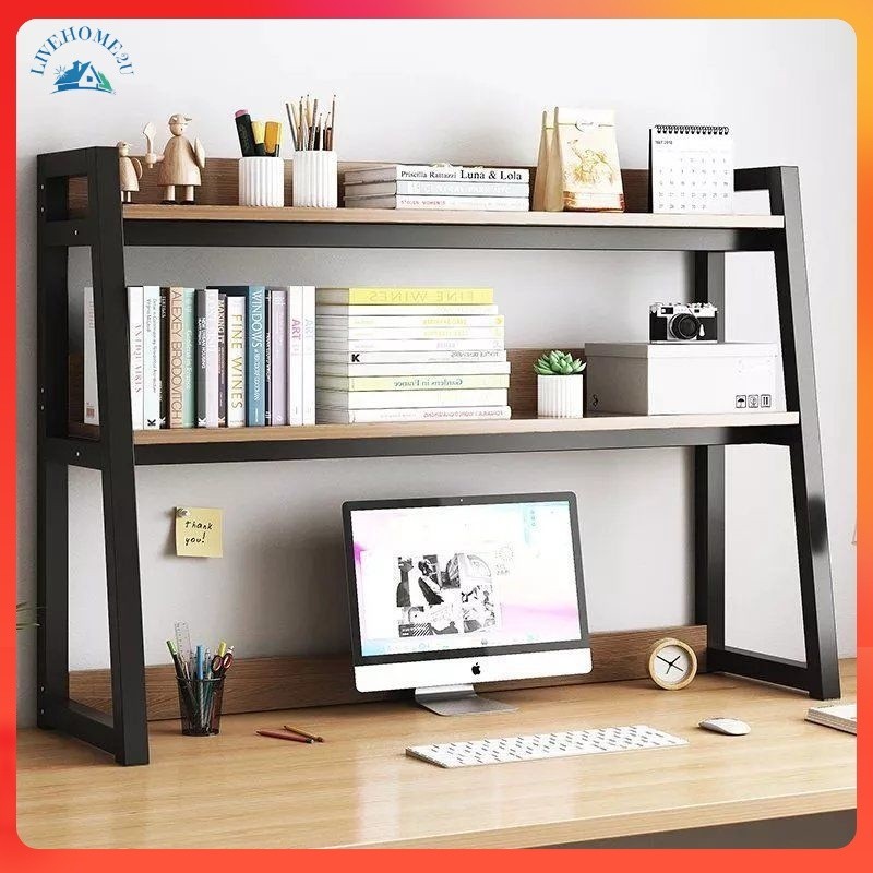 Desktop Bookshelf Desktop Storage Rack Table Shelf Desk Layered Rack ...