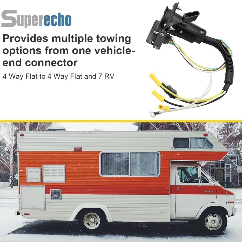 Trailer Wiring Adapter Connector Kit 4-Way Flat To 7-Way Trailer Light ...