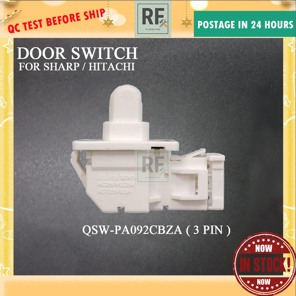 SHARP HITACHI 3 PIN REFRIGERATOR FREEZER FRIDGE FAN LIGHT SWITCH LIGHTING SWITCH DOOR SWITCH ...