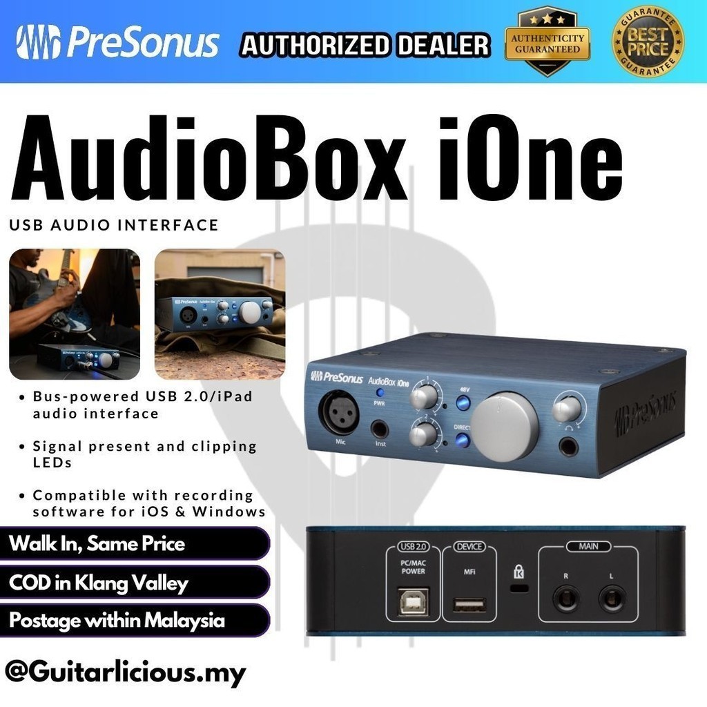 PreSonus AudioBox iOne USB Audio Interface ( i-One / AudioBox-iOne ...