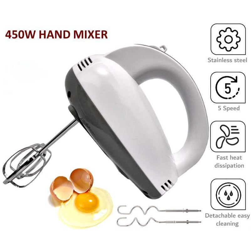 5 Speed Electric Hand Mixer Egg Beater Blender Grinder Processor Dough Whisk Mesin Pengadun ...
