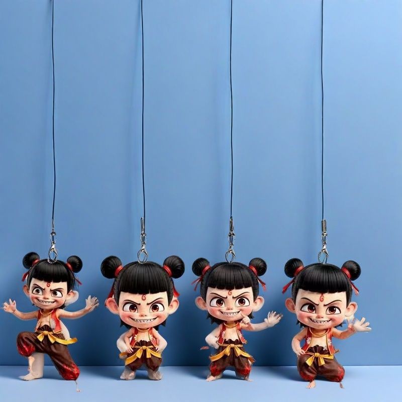 Student schoolbag keychain pendant Nezha 2 Devil child's sea cartoon ...