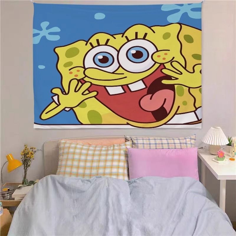 Net red ins spongebob hanging cloth background cloth cute anime ...