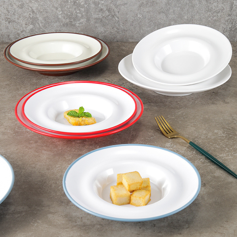 Melamine Straw Hat Plate Deep Plate Hotel Restaurant Dish Plate Soup ...