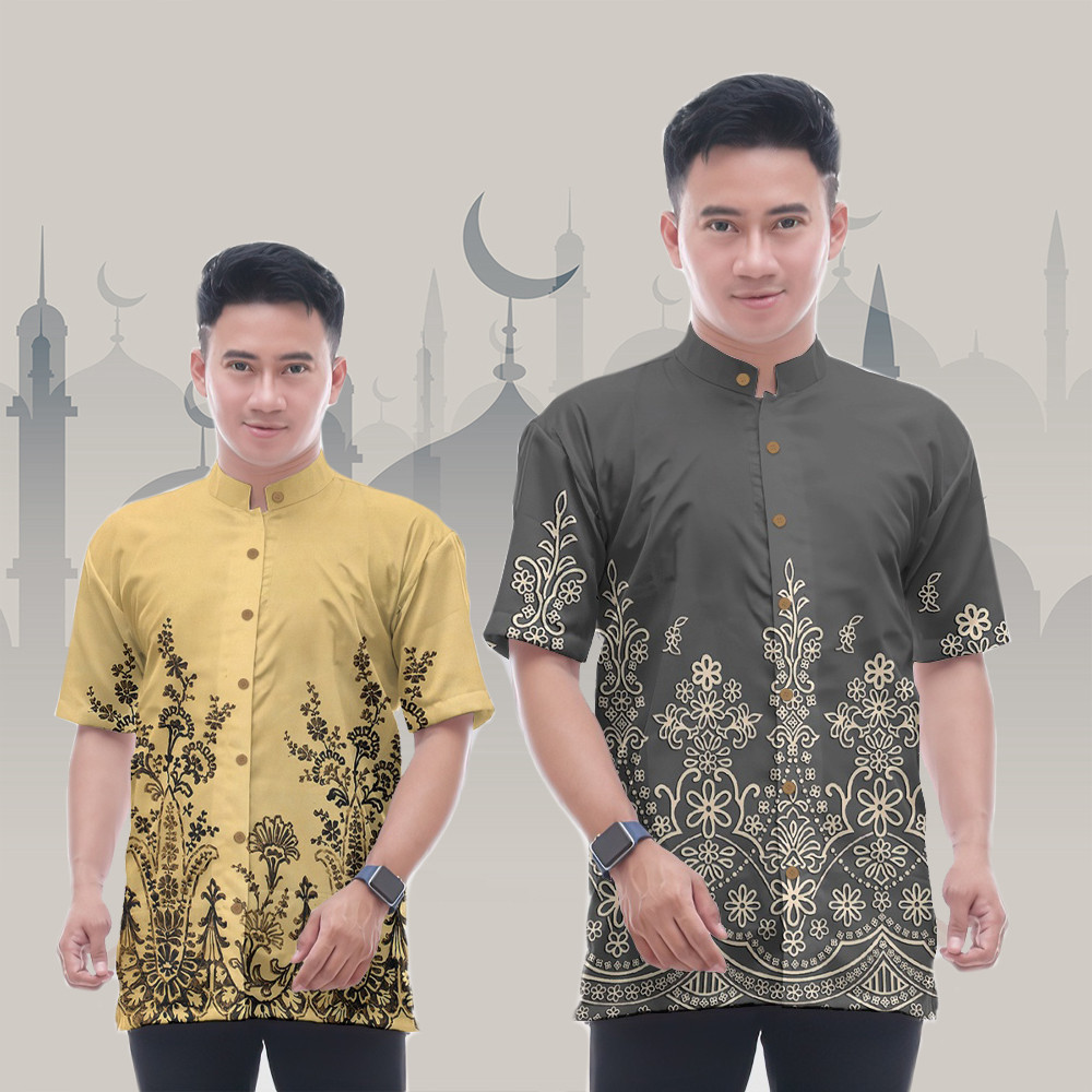 Raya 2025 Ramadan Festival Men's Kurta Top Slim Fit 3D Printed Pattern ...