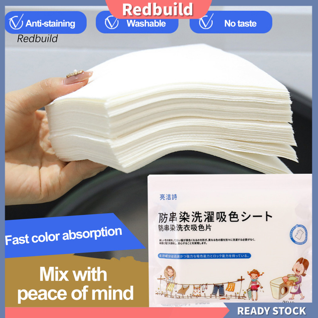 redbuild| Laundry Dye Absorber White Color Grasper 50pcs Color Absorber ...
