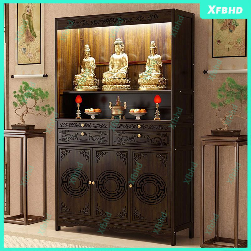 New Chinese Shrine Standing Cabinet God of Wealth Cabinet Worship Table ...