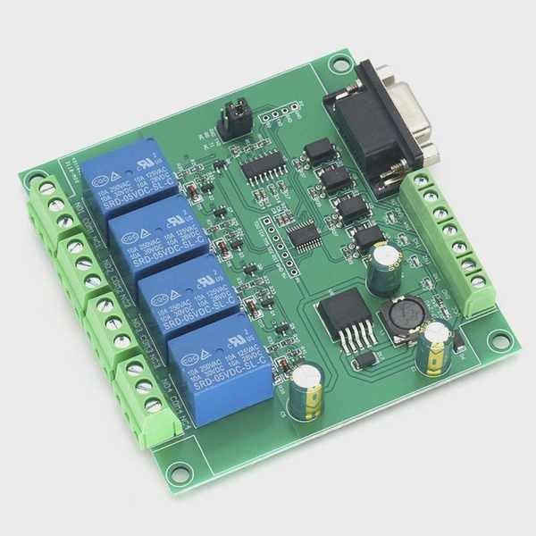 Modbus RTU 4-Channel Relay Module RS232/TTL UART Communication Interface 7-24V Four-Channel ...