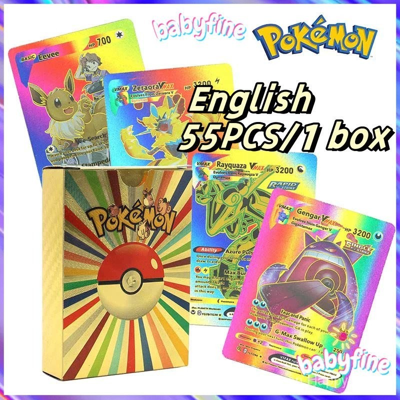 ⭐100%ORI⭐55pcs High HP Pokemon Cards Rainbow Gold Energy Gold Cards ...