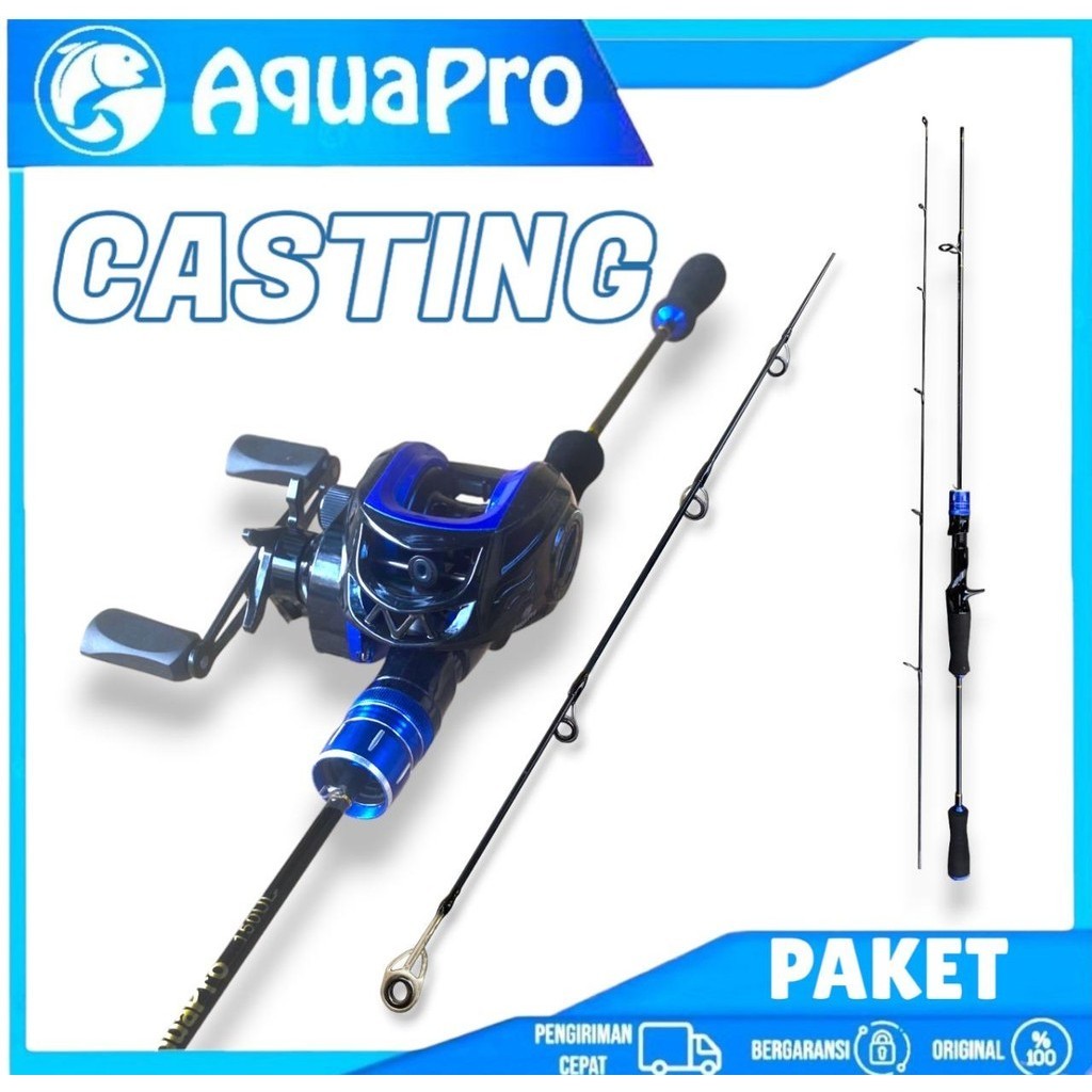 Aquapro - 1set Action Casting Tool Ultralight Fishing Rod UL Blue Color ...